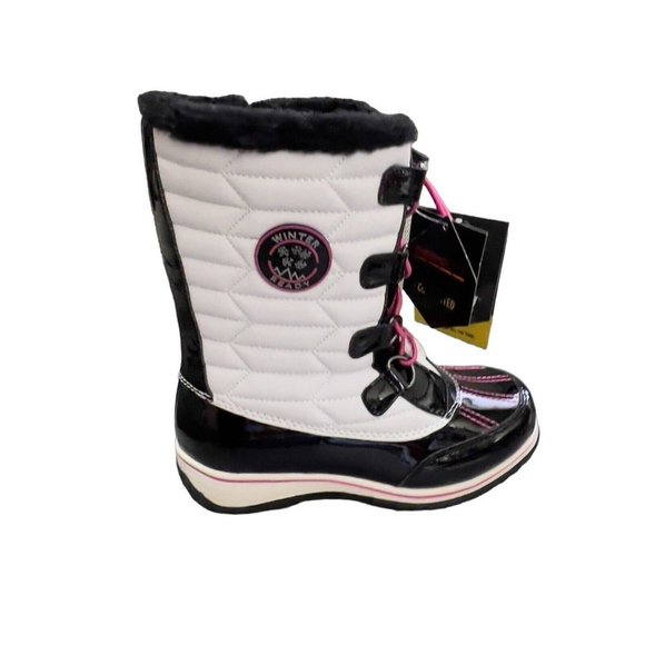 Khombu | Shoes | Khombu Girl Boots Winter Snow Cozy Black White Lace Up ...